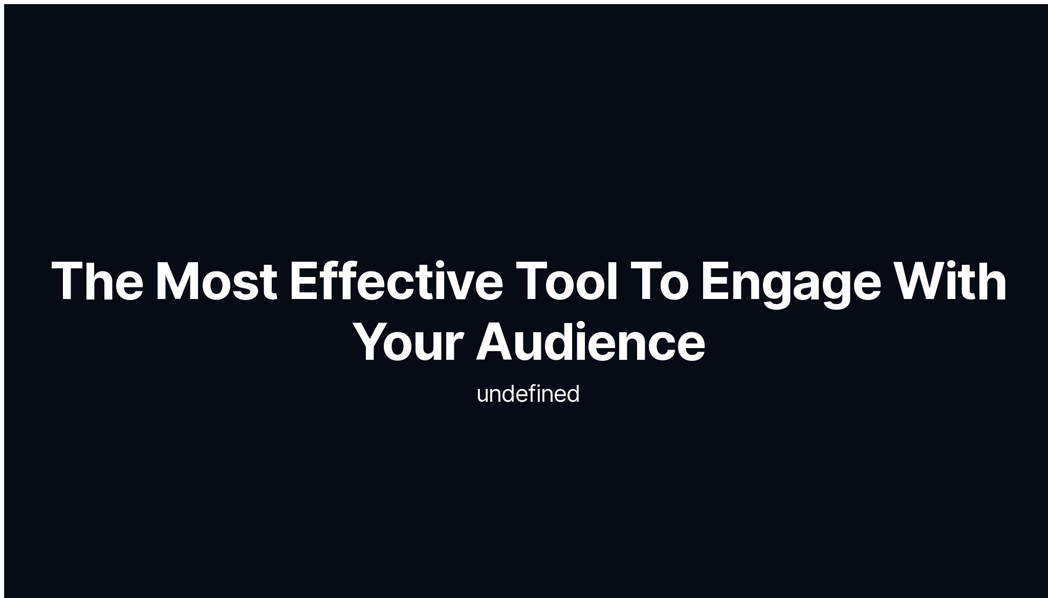 The Most Effective Tool To Engage With Your Audience | Tobi Emonts-Holley